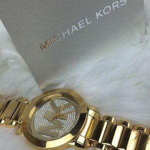 Michael Kors | Accessories | Michael Kors Rosegold Mk Logo Glitz ...